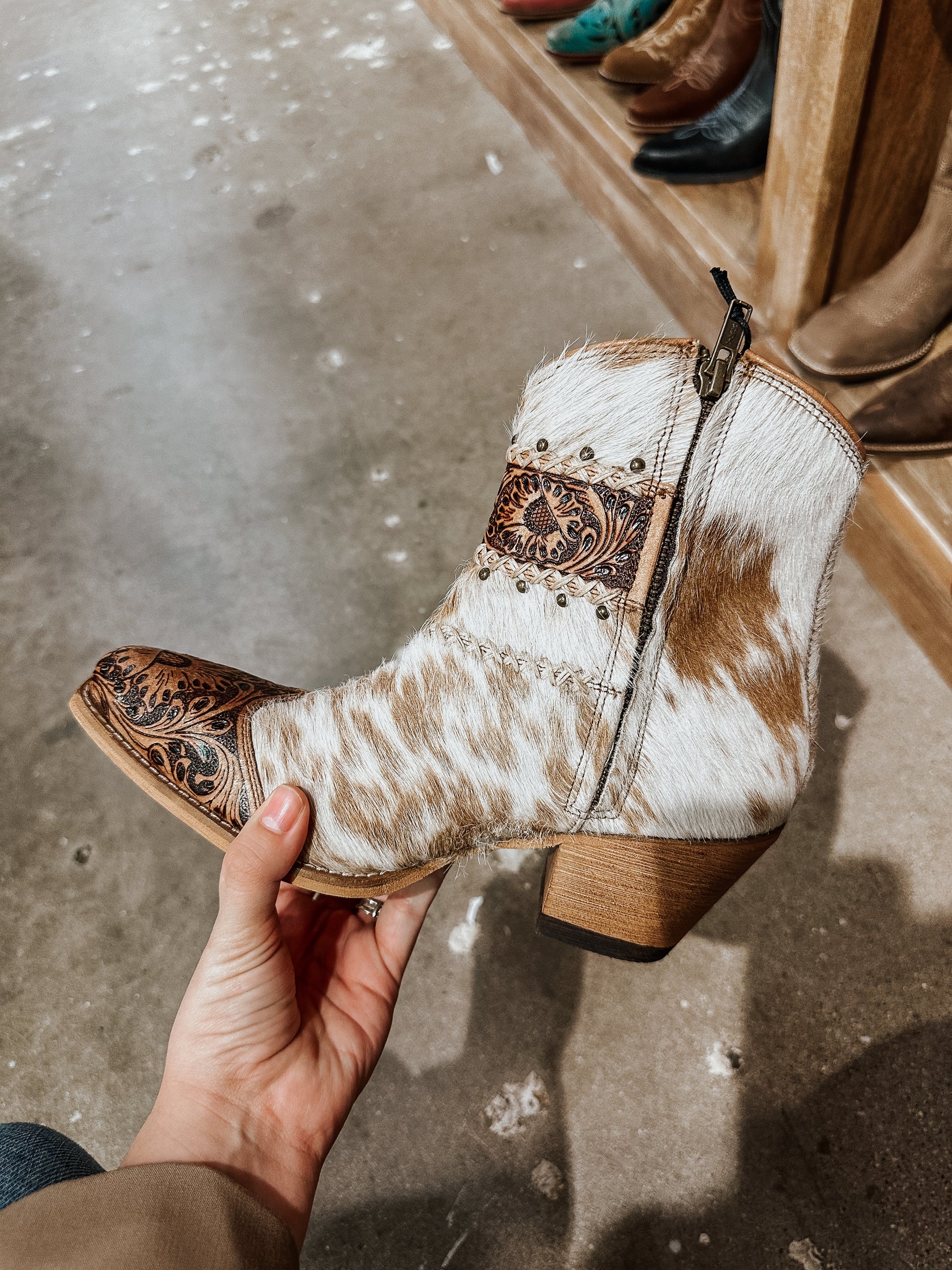 Darcy Cowhide Booties – L&L Boutique